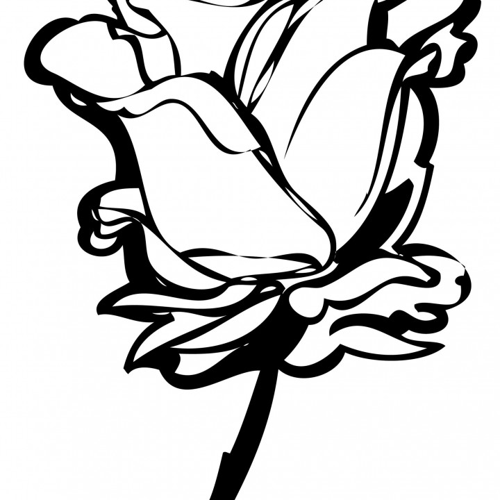 3D Printable Keychain with rose print (pair) by Idea Lab