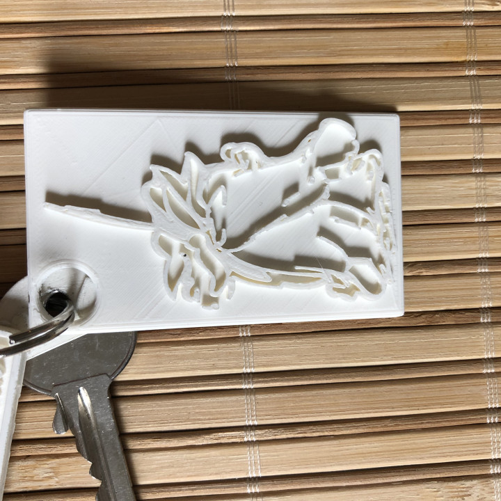 3D Printable Keychain with rose print (pair) by Idea Lab