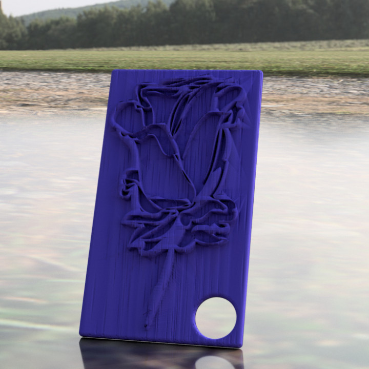 3D Printable Keychain with rose print (pair) by Idea Lab