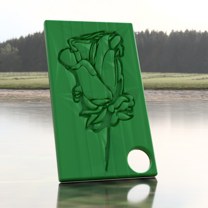 3D Printable Keychain with rose print (pair) by Idea Lab