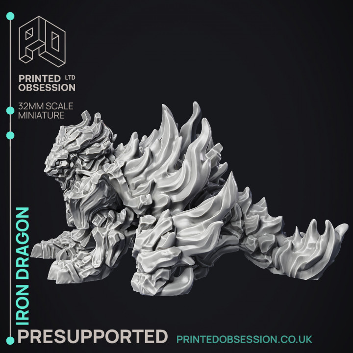 3D Printable Iron Dragon - Large Monster - PRESUPPORTED - Hell Hath No ...