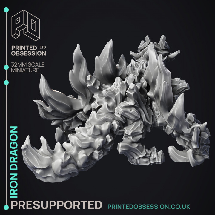 3D Printable Iron Dragon - Large Monster - PRESUPPORTED - Hell Hath No ...