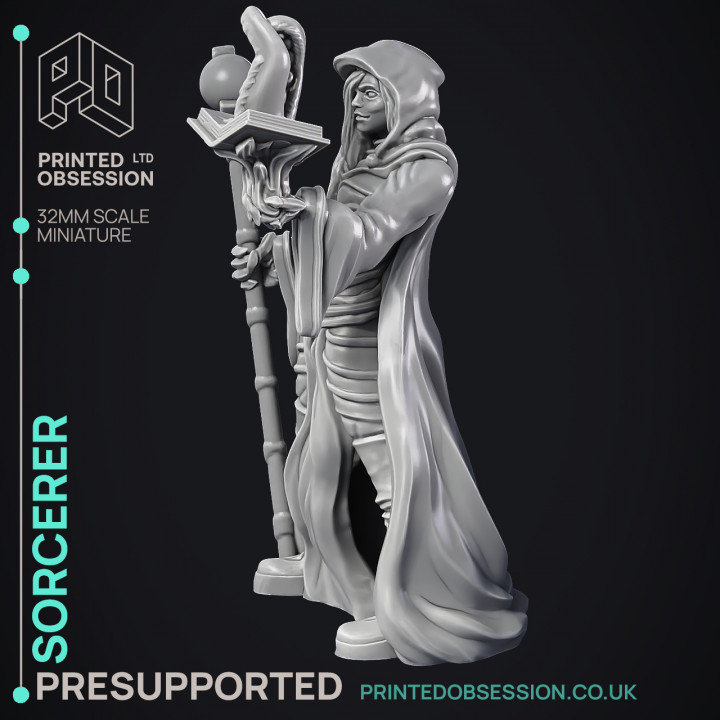 3D Printable Sorcerer - Human Magic User - PRESUPPORTED - Hell Hath No ...