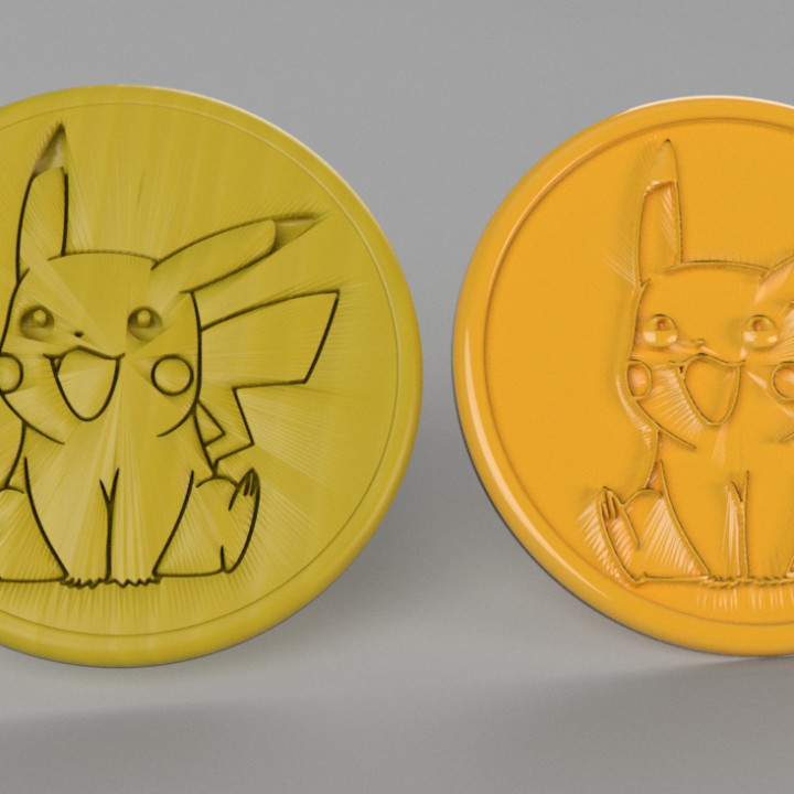 3D Printable pikachu coaster (pair) by Idea Lab