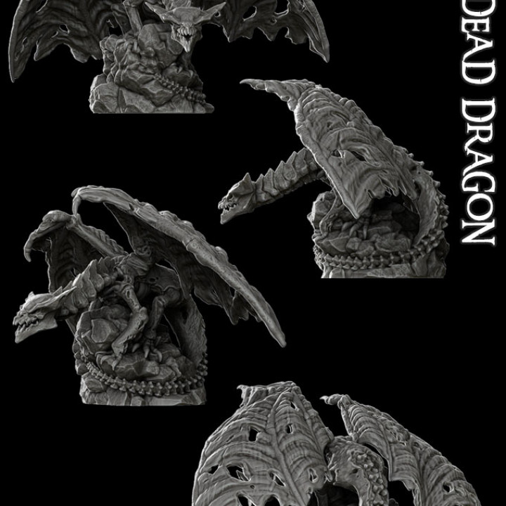 3D Printable Epic Model Kit: Undead Dragon by RocketPigGames