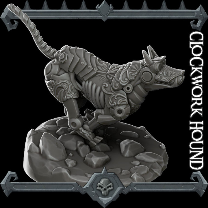 3D Printable Clockwork Hound by RocketPigGames
