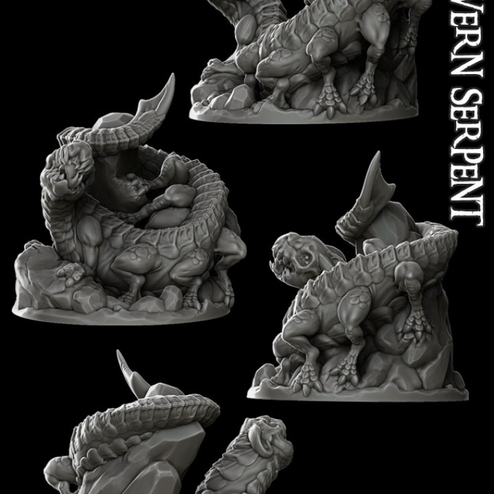 3D Printable Cavern Serpent by RocketPigGames