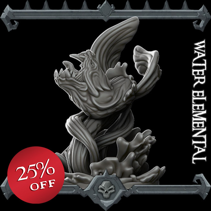 3D Printable Water Elemental by RocketPigGames