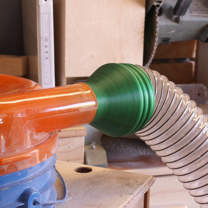3D Printable 4" Hose to Dust Collector Adaptor by Devin Enrique Büchele ...