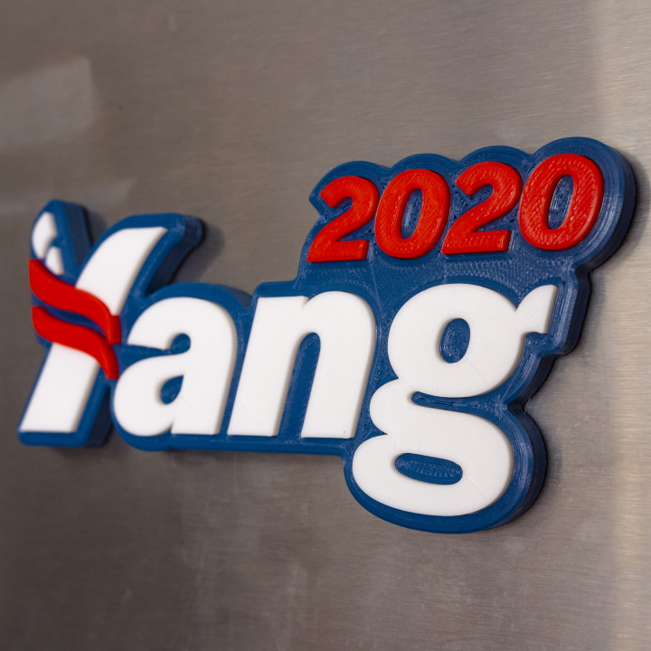 3D Printable Andrew Yang 2020 Logo Fridge Magnet 6" by Devin Enrique ...