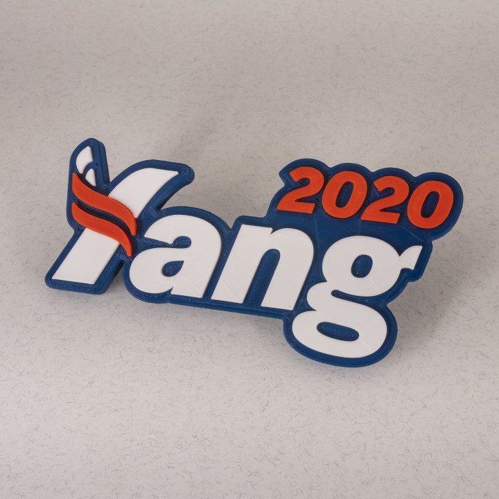 3D Printable Andrew Yang 2020 Logo Fridge Magnet 6" by Devin Enrique ...