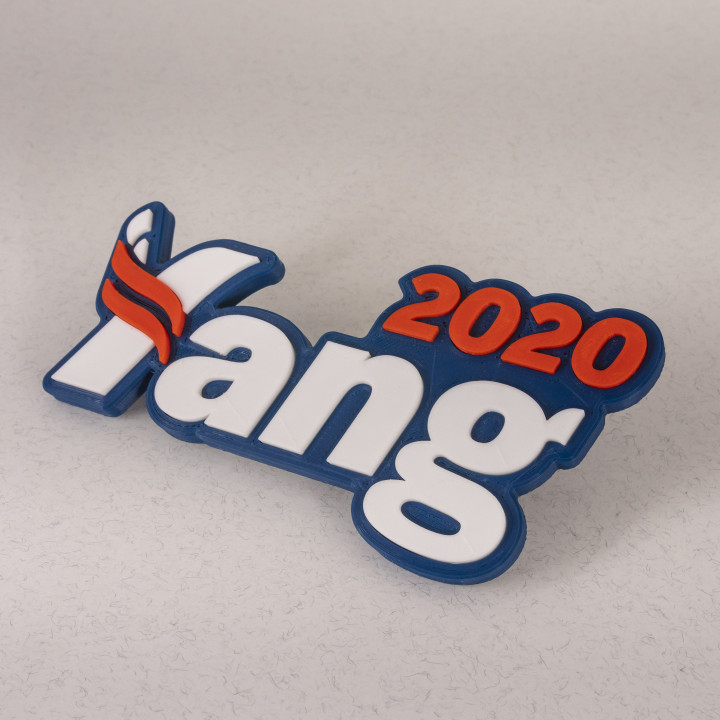 3D Printable Andrew Yang 2020 Logo Fridge Magnet 6" by Devin Enrique ...