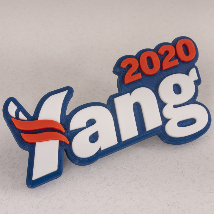 3D Printable Andrew Yang 2020 Logo Fridge Magnet 6" by Devin Enrique ...