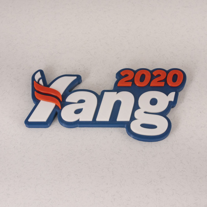 3D Printable Andrew Yang 2020 Logo Fridge Magnet 6" by Devin Enrique ...