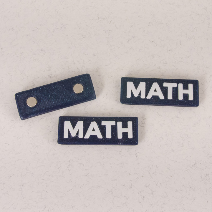 3D Printable MATH magnet by Devin Enrique Büchele de Montes