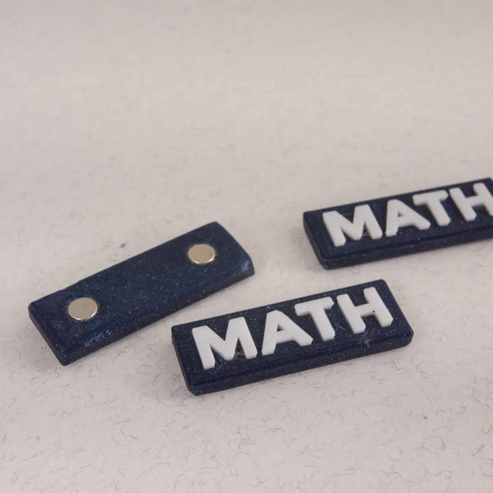 3D Printable MATH magnet by Devin Enrique Büchele de Montes