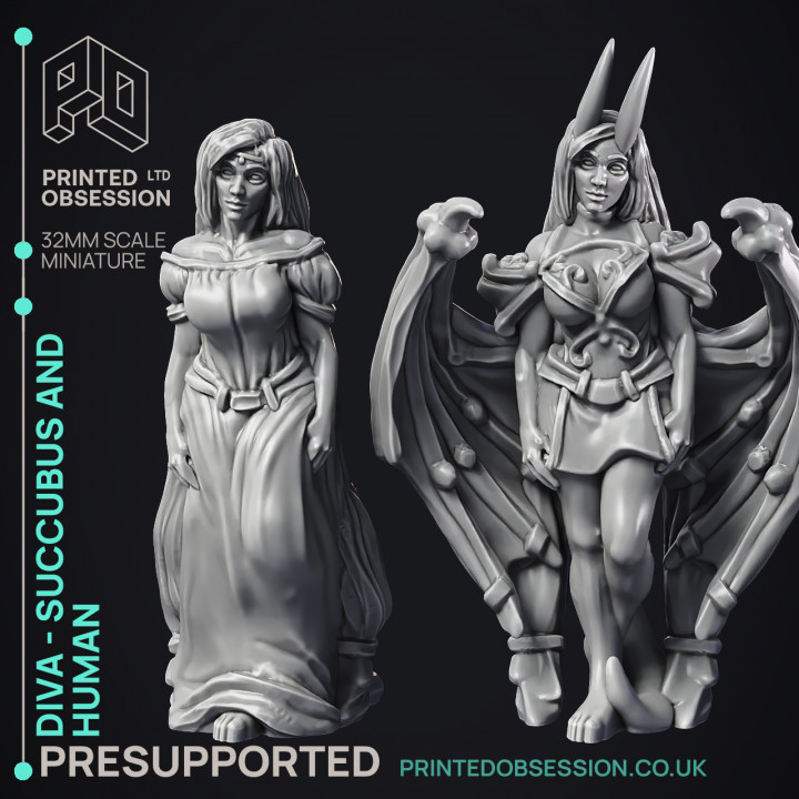 3D Printable Succubus & Incubus Collection - 14 models 7 demon 7 human ...
