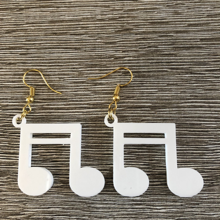 3D Printable Sixteenth note earrings (two files!) by Idea Lab