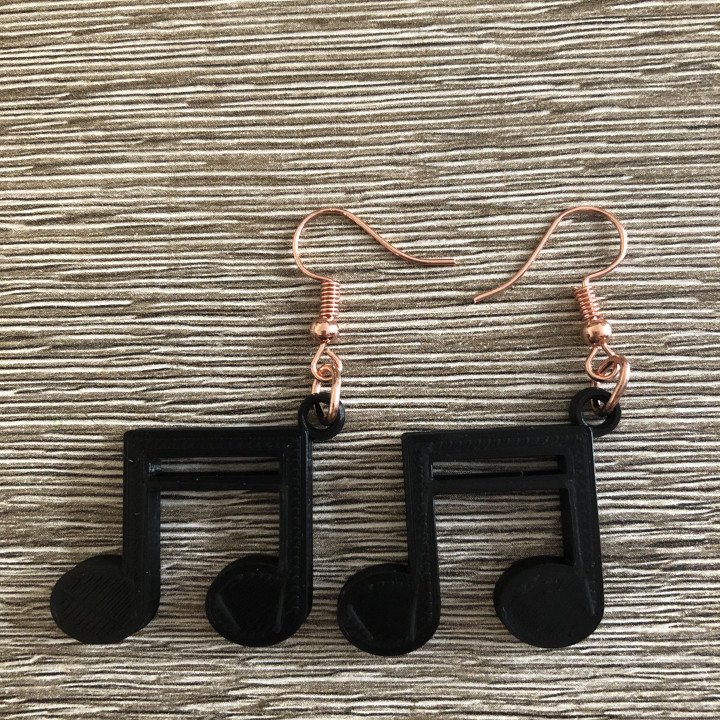 3D Printable Sixteenth note earrings (two files!) by Idea Lab