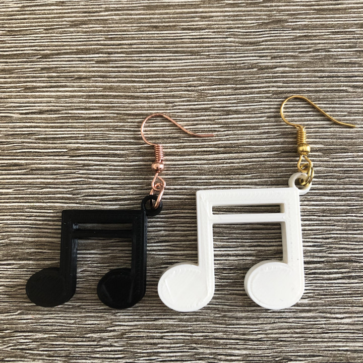 3D Printable Sixteenth note earrings (two files!) by Idea Lab
