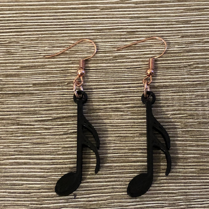 3D Printable 16th note (v2) earring by Idea Lab