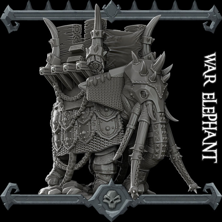 3D Printable Deluxe War Elephant by RocketPigGames