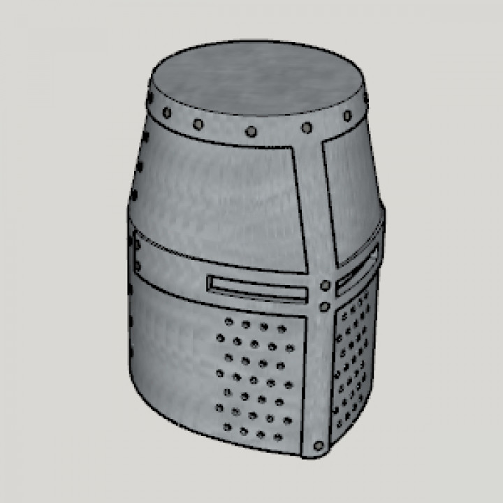 3D Printable Medieval Great Helm (Standard Ver Full Size Ver) by Shidou ...