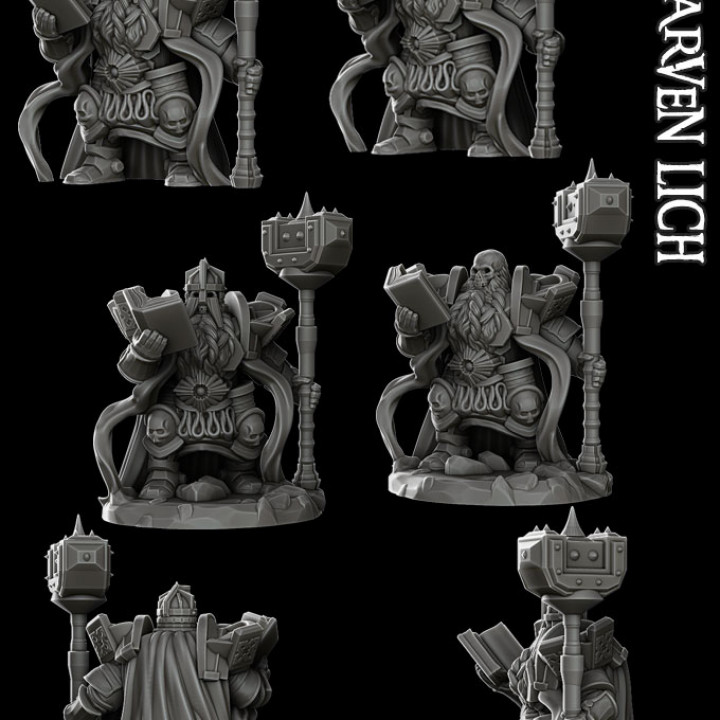 3D Printable Dwarven Lich by RocketPigGames