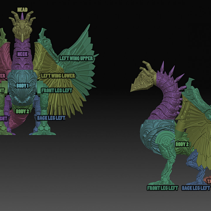 3D Printable Epic Model Kit: Clockwork Dragon by RocketPigGames