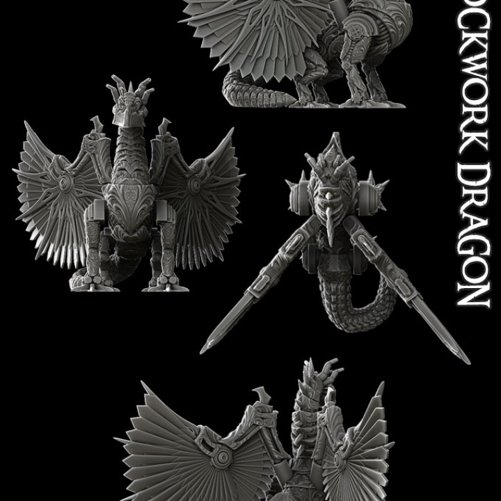 3D Printable Epic Model Kit: Clockwork Dragon by RocketPigGames