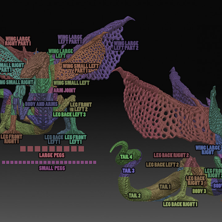 3D Printable Epic Model Kit: Eldritch Dragon by RocketPigGames