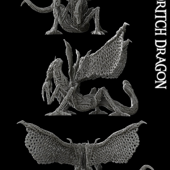 3D Printable Epic Model Kit: Eldritch Dragon by RocketPigGames