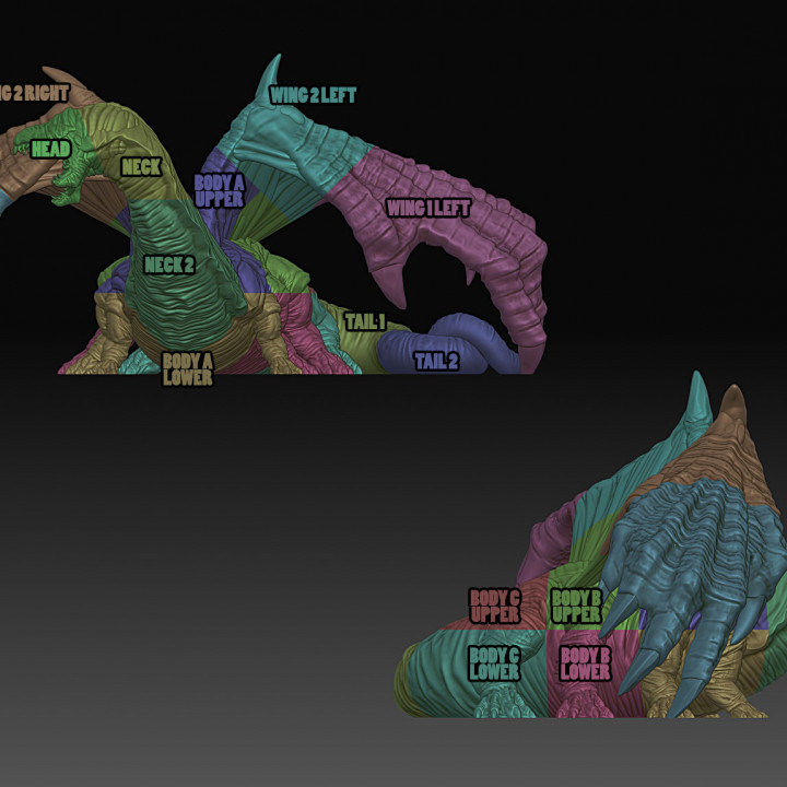 3D Printable Epic Model Kit: Primeval Dragon by RocketPigGames