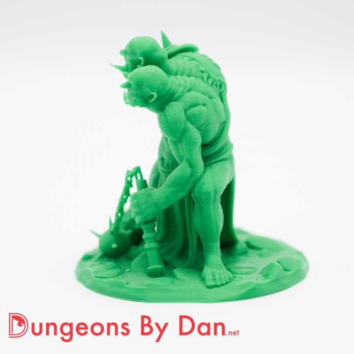 3D Print of Two Headed Ogre by Dungeons By Dan
