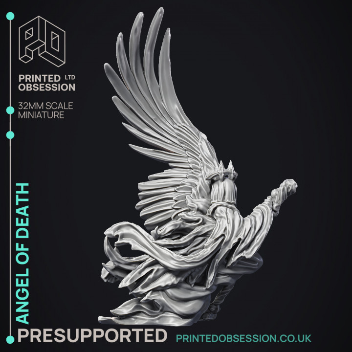 3D Printable Angel of Death - Heaven Hath No Fury - PRESUPPORTED - 32mm ...