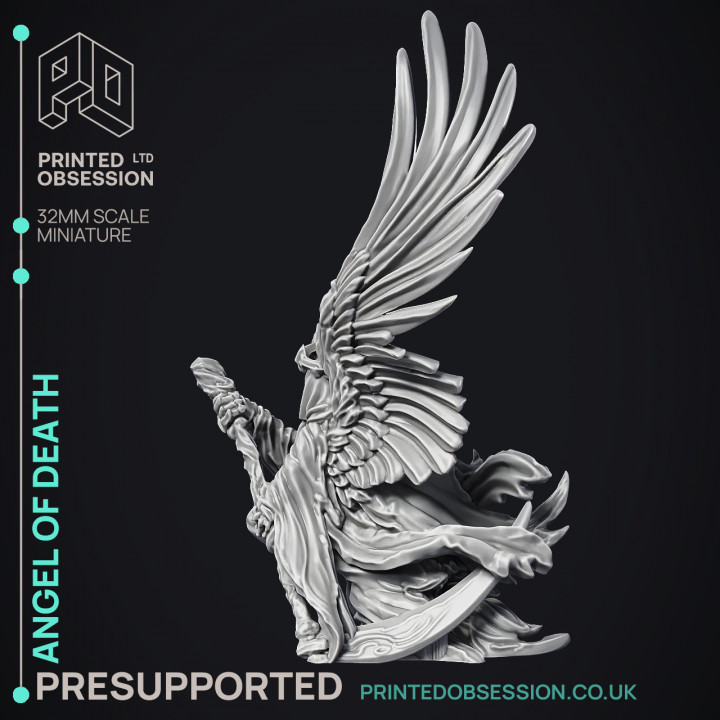 3D Printable Angel of Death - Heaven Hath No Fury - PRESUPPORTED - 32mm ...