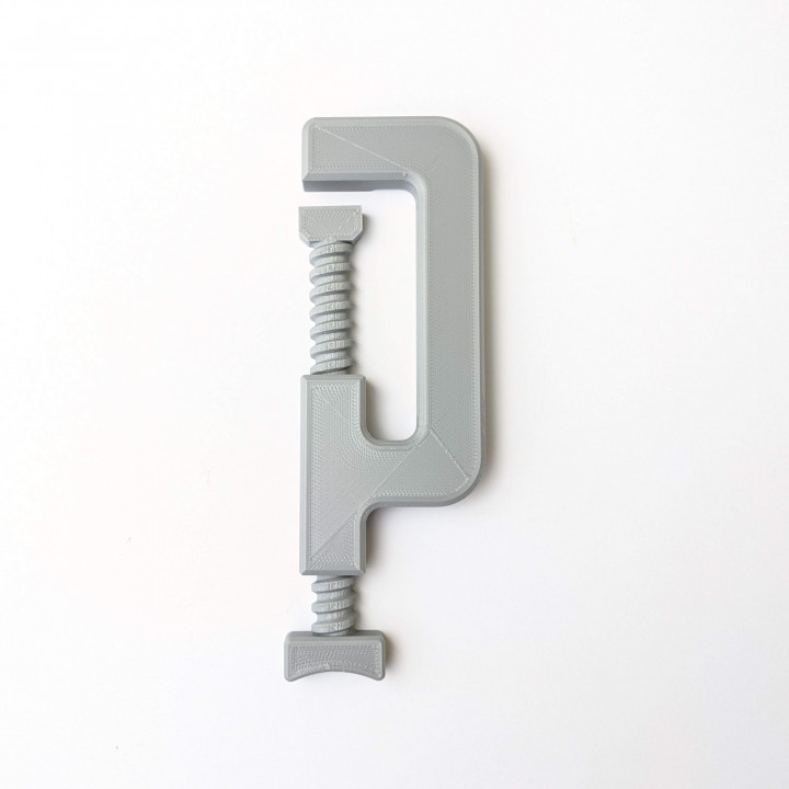 3D Printable Stronger Flat-Print Clamp by Clockspring