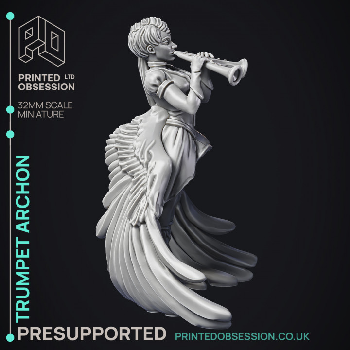 3D Printable Trumpet Archon - Celestial Bard - PRESUPPORTED - Heaven ...