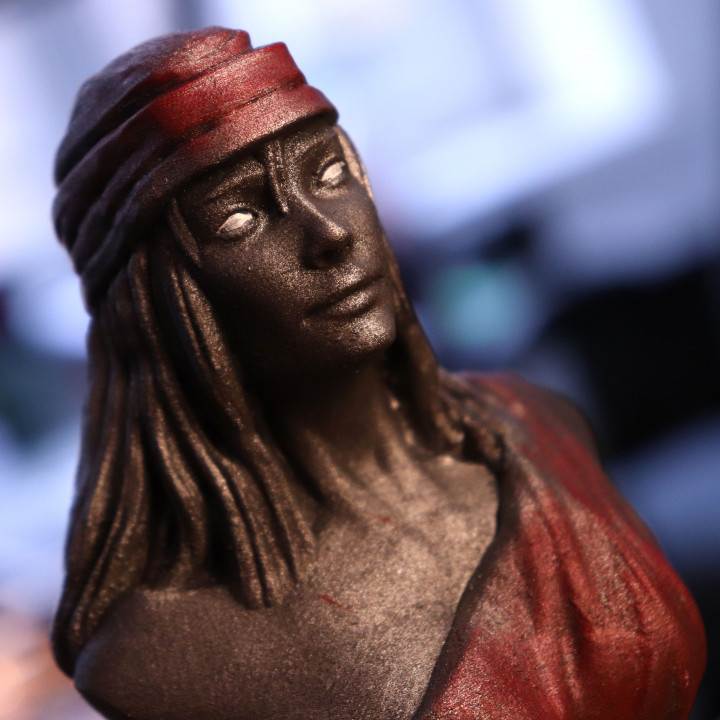 3D Printable Elektra from Marvel Comics (support free bust) by Rober Rollin