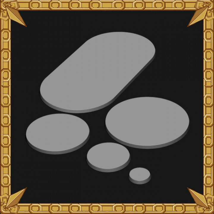 3D Printable Miniature Bases (Basic) by RocketPigGames