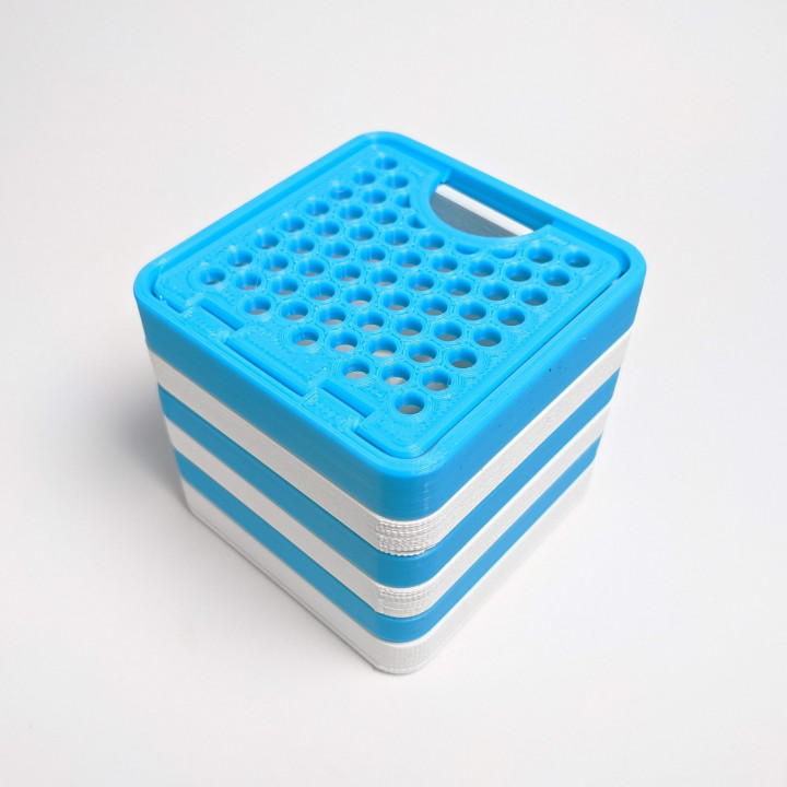 3D Printable Strata Box - assembled stripes and a print-in-place hinged ...