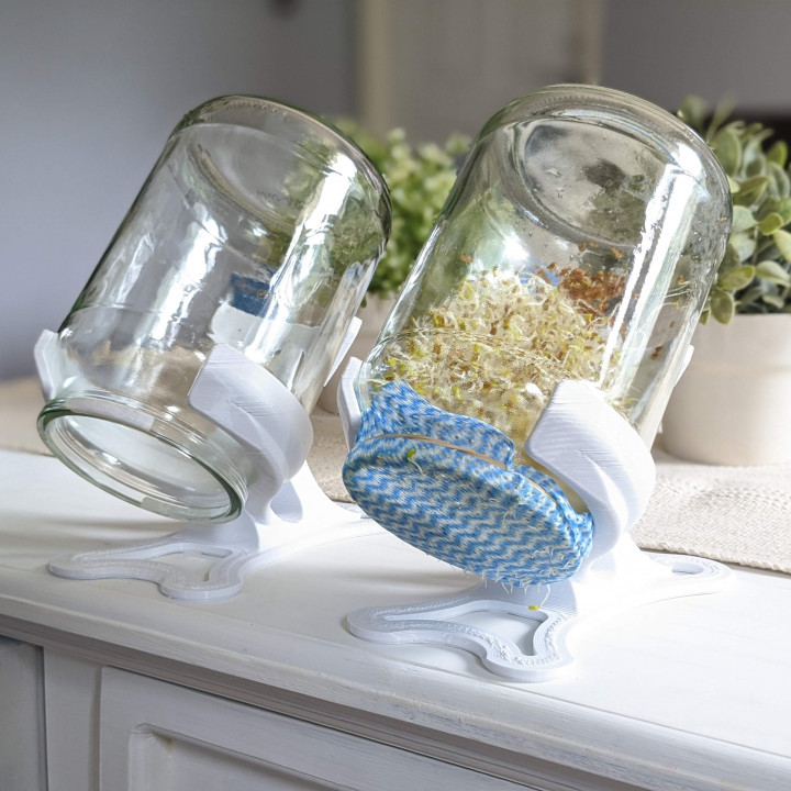 3D Printable Sprout Jar Stand by Clockspring