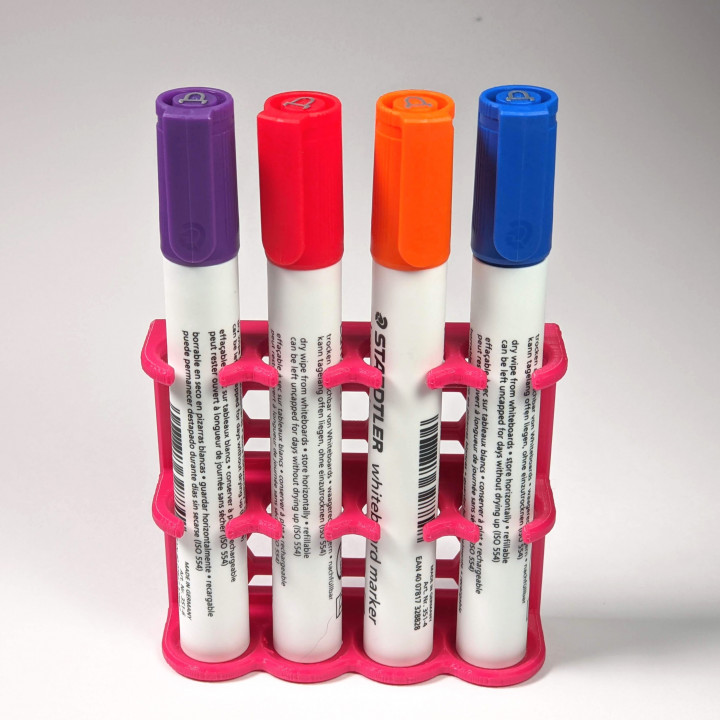 3D Printable Whiteboard Marker Caddy by Clockspring