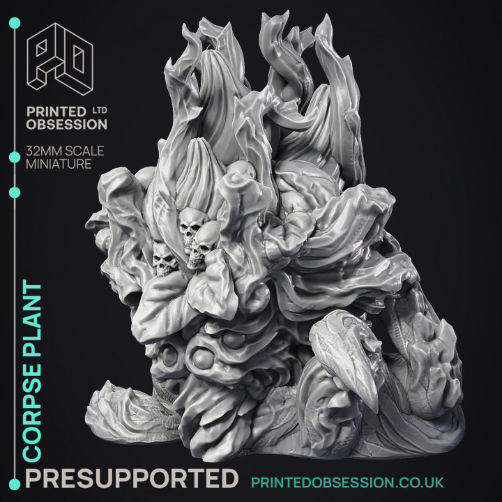 3D Printable Corpse Plant - Large Undead Monster - PRESUPPORTED - 32 mm ...