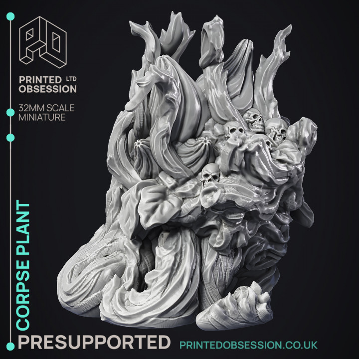 3D Printable Corpse Plant - Large Undead Monster - PRESUPPORTED - 32 mm ...