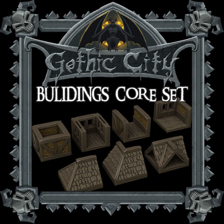 3D Printable Gothic City: Buildings Core Set by RocketPigGames
