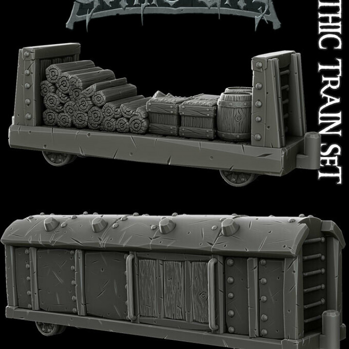 3D Printable Gothic City: Train Set by RocketPigGames