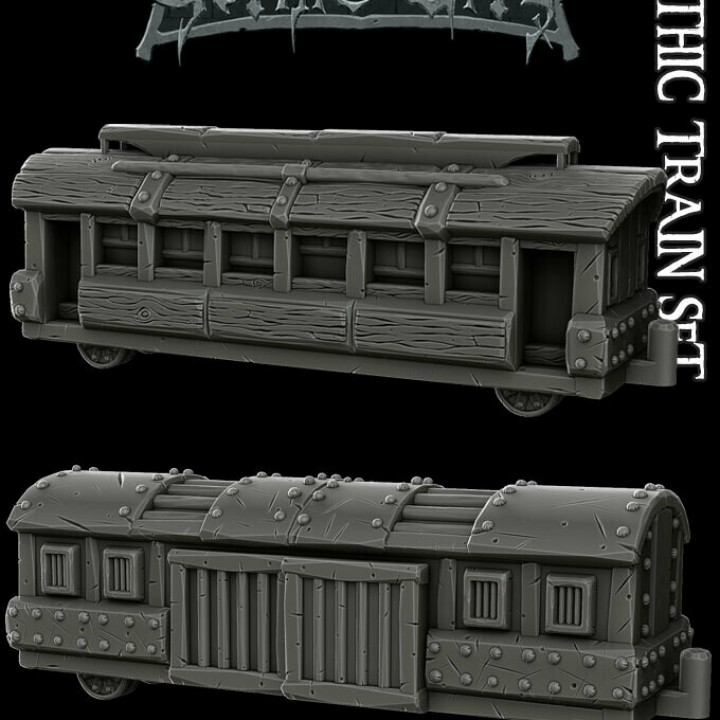 3D Printable Gothic City: Train Set by RocketPigGames