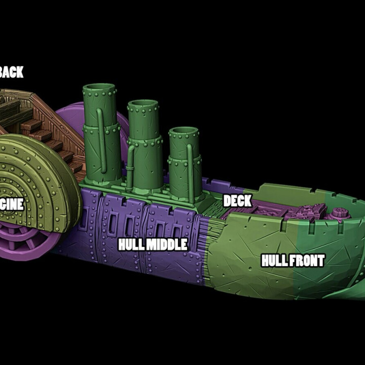 3D Printable Gothic City: Steamships by RocketPigGames