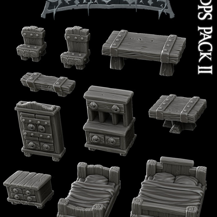 3D Printable Gothic City: Props Pack 2 by RocketPigGames